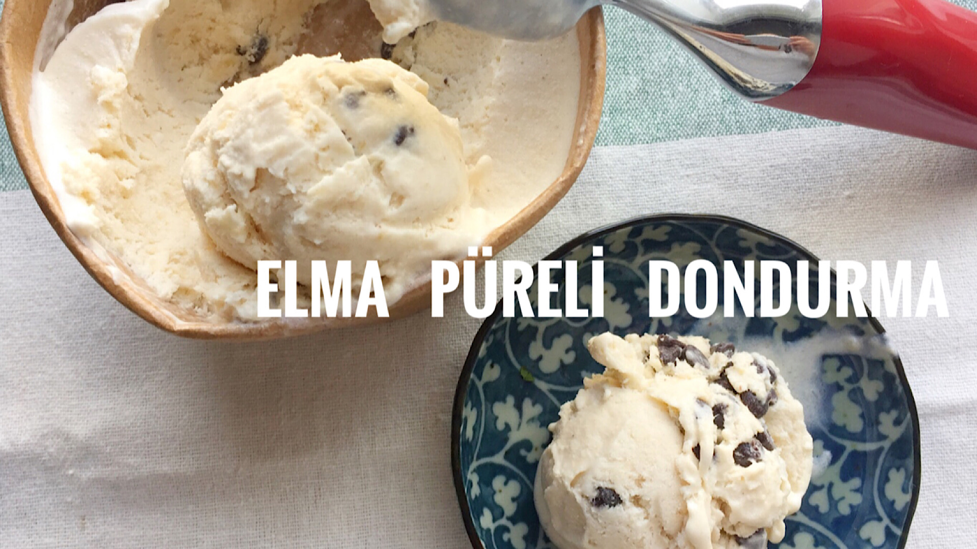 Elma püreli dondurma | Apple puree ice cream